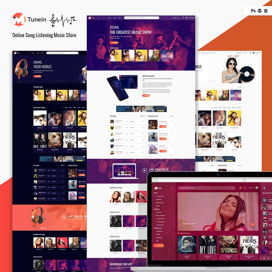 TuneIN PSD Template by webstrot | ThemeForest